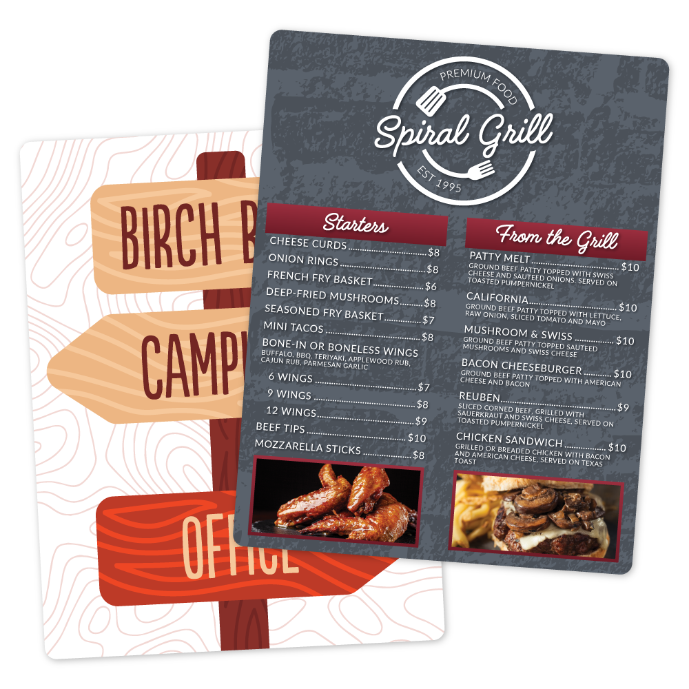 Custom Menus – Plastic Printers