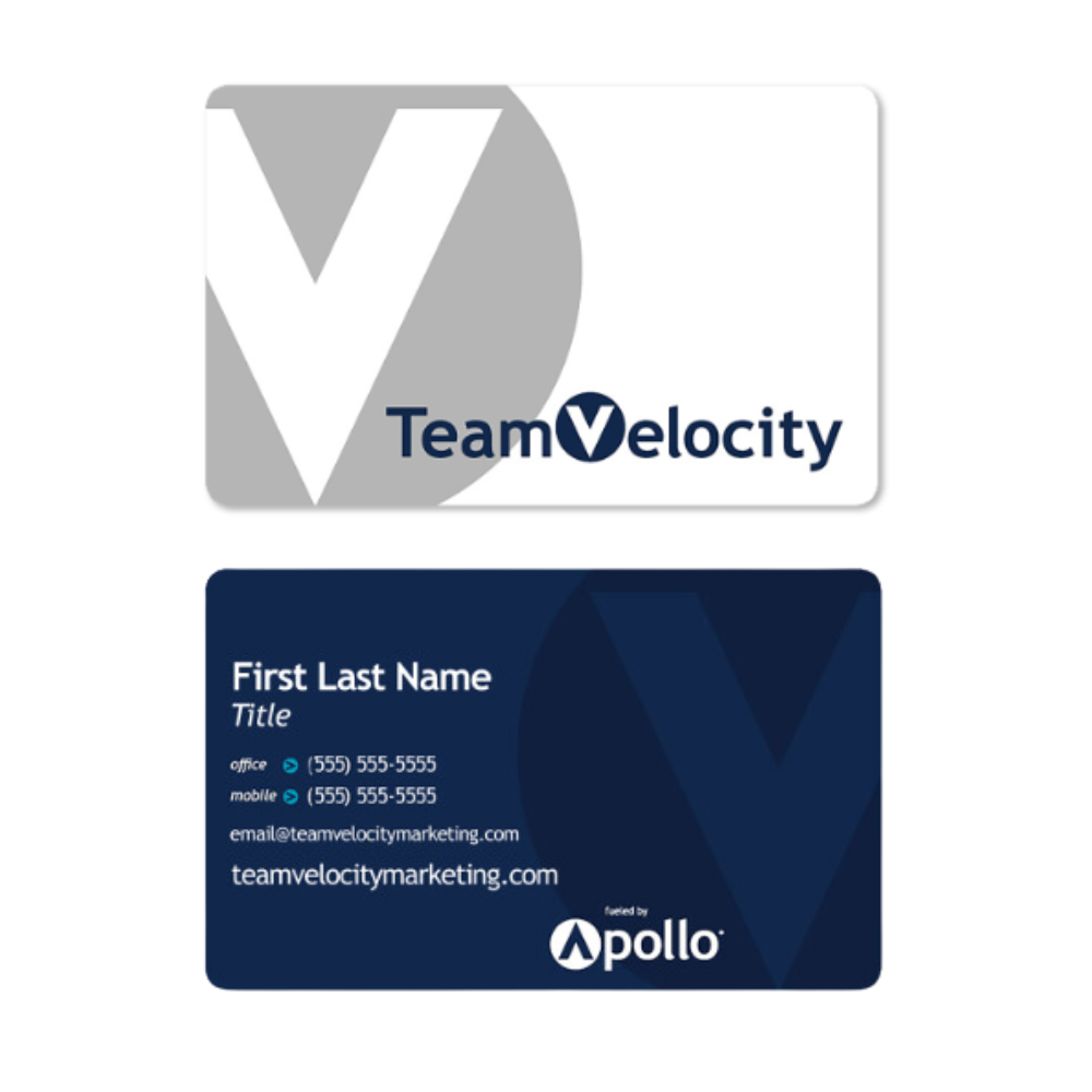 Team Velocity Business Cards – Plastic Printers
