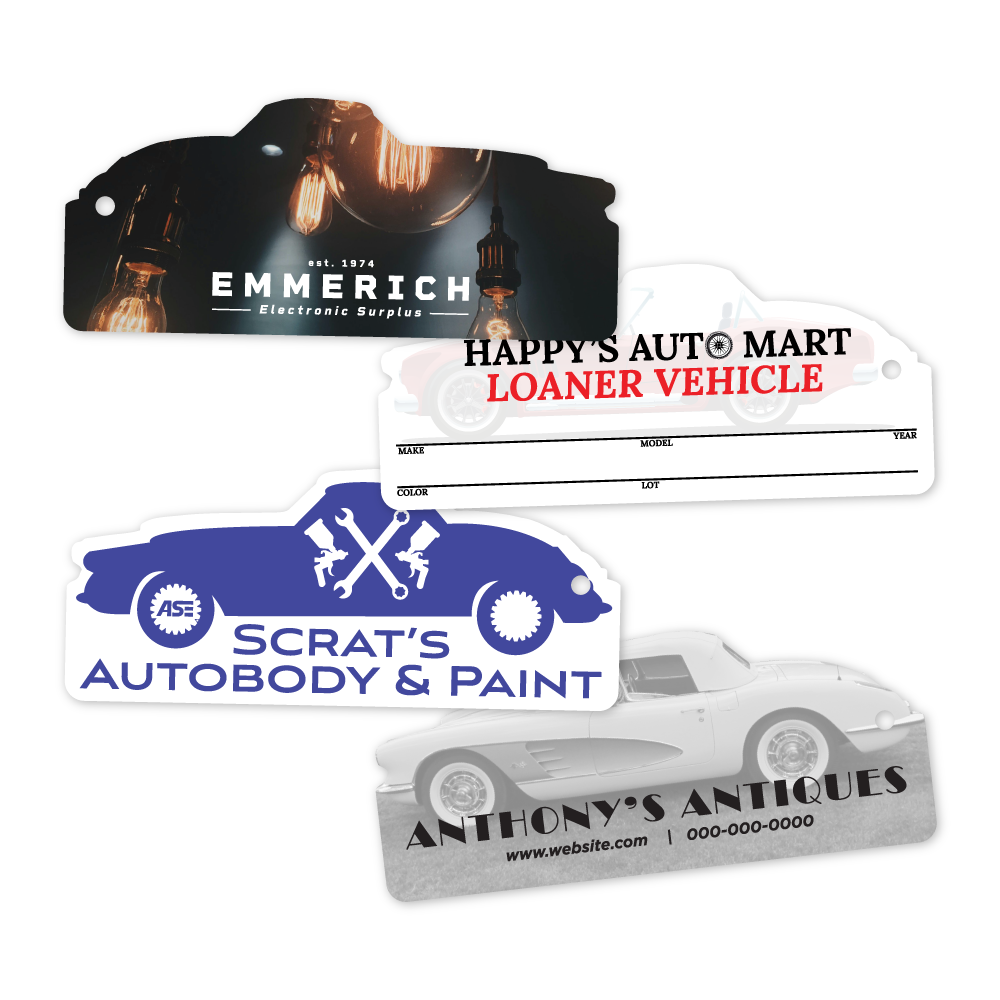 Custom Plastic 1.5" x 3.5" Car Shape Key Tags – Plastic Printers