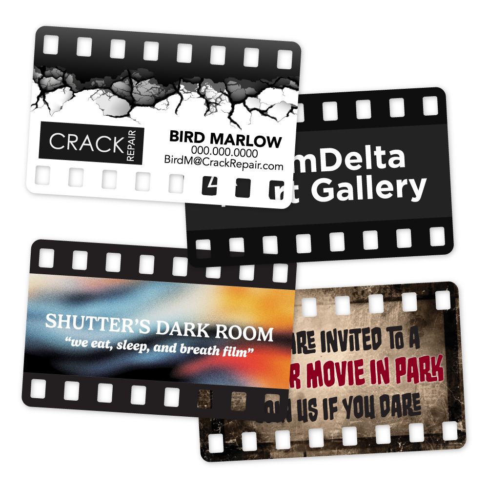 Custom Plastic 3.375" x 2.125" Film Strip Cards – Plastic Printers