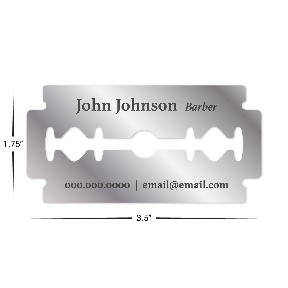 Custom Plastic 1.75" x 3.5" Razor Blade Shape Cards – Plastic Printers