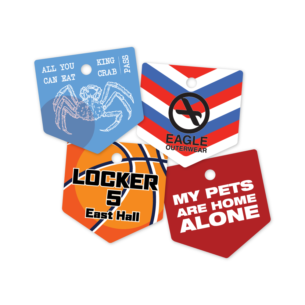 Custom Plastic 1.75" x 1.75" Pointed Key Tags – Plastic Printers