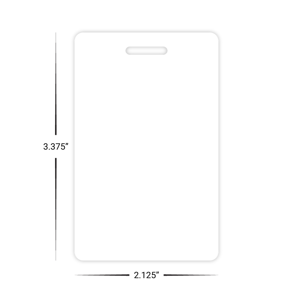 Custom ID Badges - 3.375" x 2.125" Vertical Shape – Plastic Printers